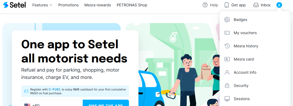 Setel Help - How do I link my Mesra card?