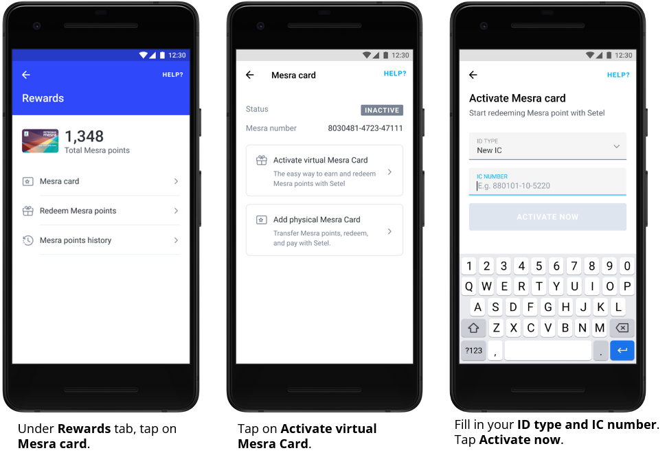 Setel Help - How do I activate my Mesra card?