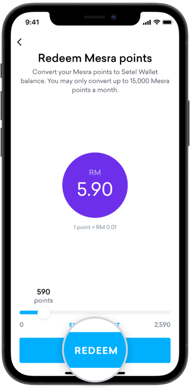 Setel Help - How do I redeem Mesra Rewards points for Setel Wallet balance?