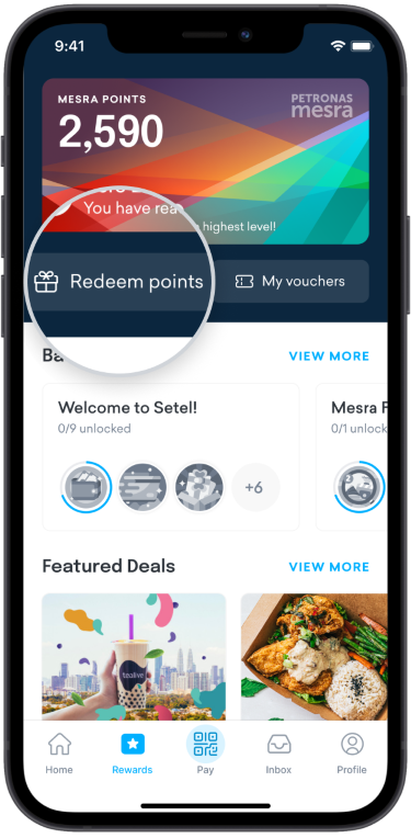 Setel Help - How do I check my Mesra Rewards points balance?