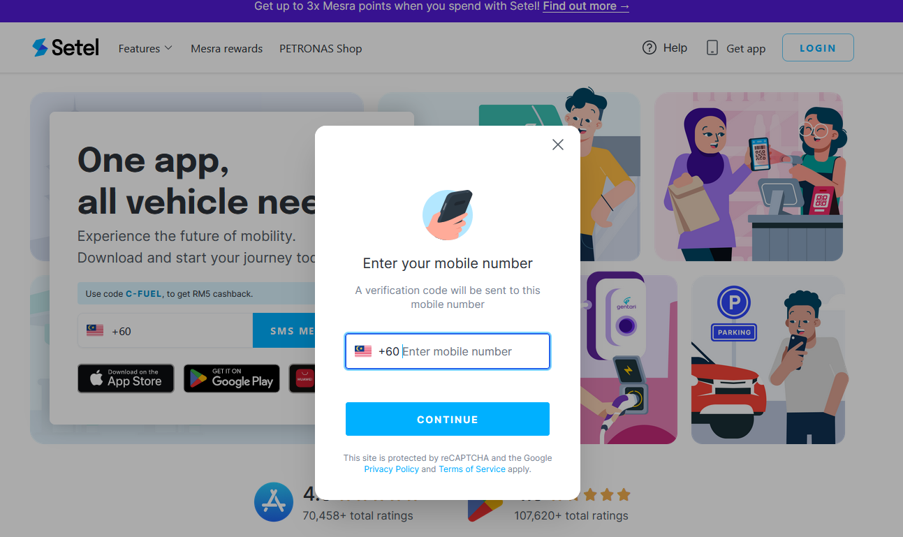 Setel Help - How do I check my Mesra Rewards points history through the Setel website?